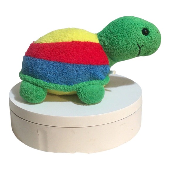 Eden | Toys | Vintage Eden Rainbow Turtle Rare Terry Cloth Rattle Plush ...
